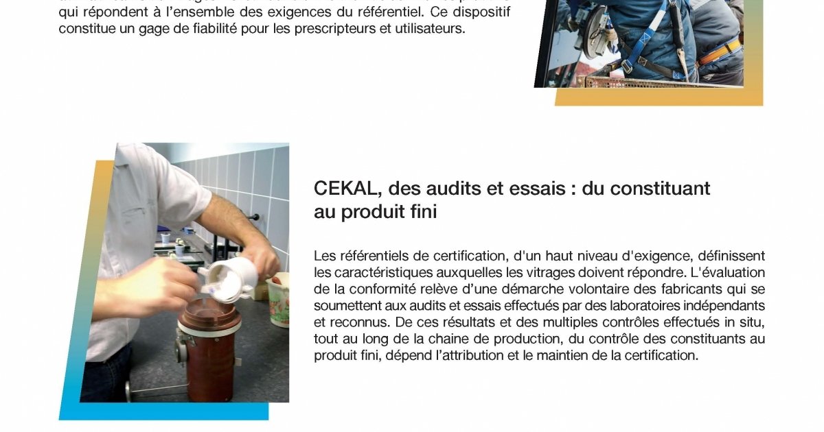 Cekal en quelques mots - Accueil - cekal - la certification des vitrages